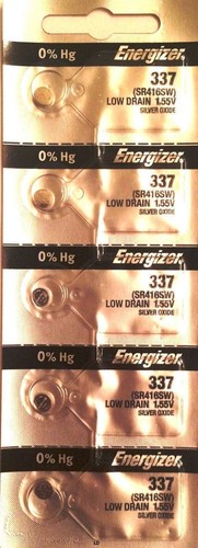 ENERGIZER 337 SR416SW WATCH BATTERIES SR416 D337 V337 Sealed Authorized ...