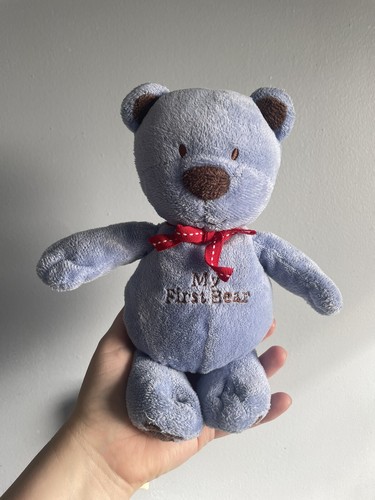 Just One Year Carters My First Bear Blue Brown Teddy Red Bow Plush Toy ...