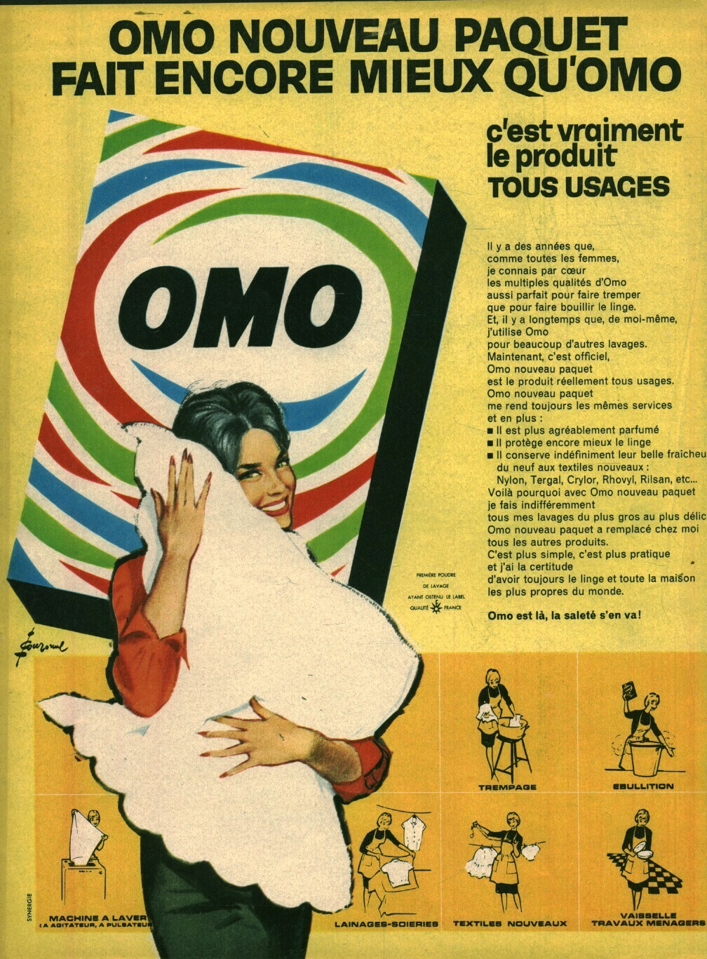 Publicité ancienne lessive Omo issue de magazine 1960 | eBay