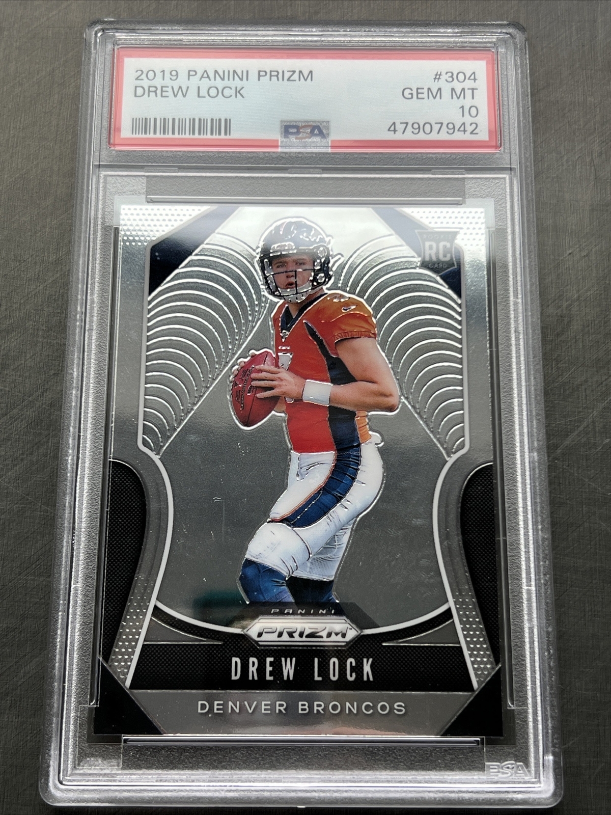 2019 Panini Prizm Drew Lock RC Broncos Rookie Card #304 PSA 10 GEM MINT ...