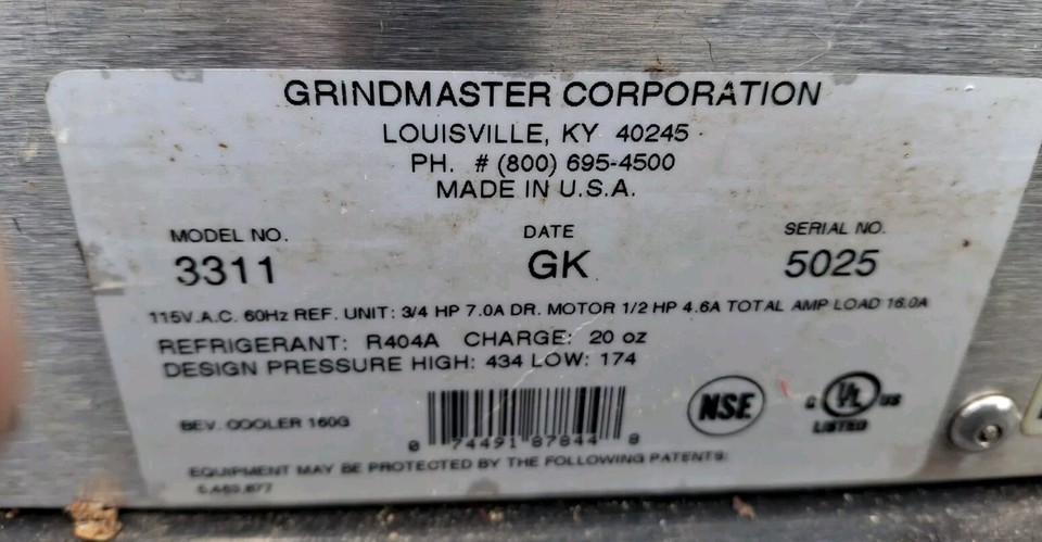 Crathco 3311 Grindmaster Frozen Beverage Dispenser Margarita Machine ...