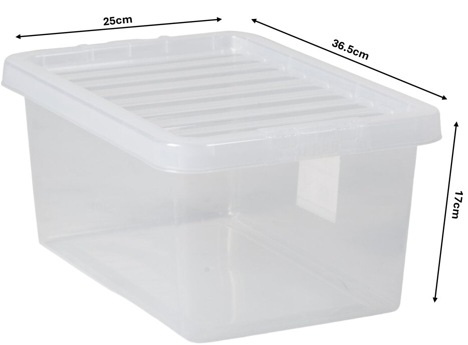 stackable and nestable clear Plastic Storage Boxes with Lids WHAM 4L ...