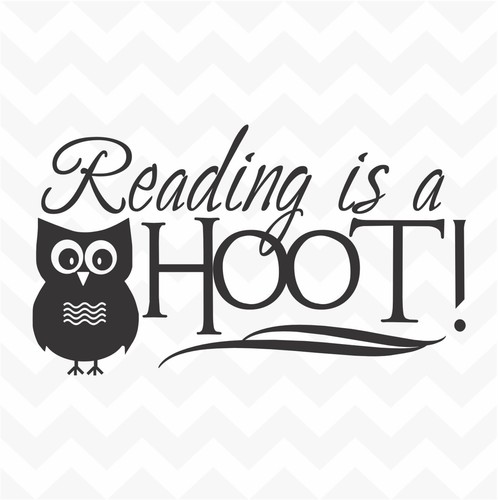 READING IS A HOOT vinyl wall sticker saying owl kids room classroom ...