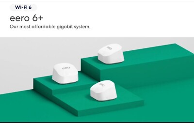 eero 6+ mesh TURBO Wi-Fi router 1.0 Gbps Ethernet Coverage 4,500 sqft 3 ...