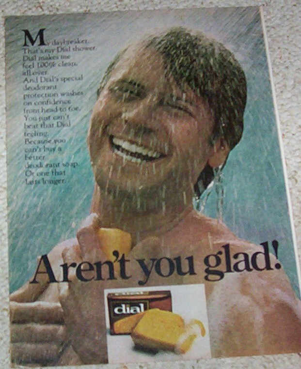 1978 ad page - Dial Soap CUTE GUY shower -ARENT you GLAD- vintage print ...