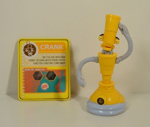 2005 Crank Casey 4" Yellow Robot 100% Complete Burger King Action ...