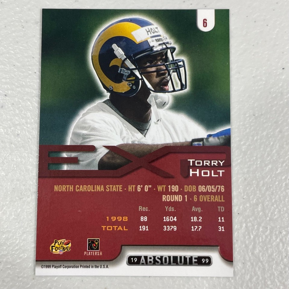 1999 Absolute EXP TORRY HOLT #6 Rookie RC Card St. Louis Rams | eBay
