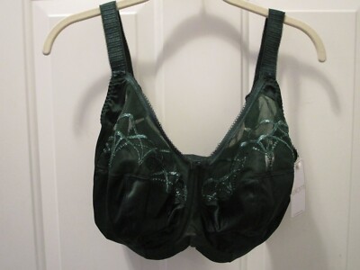 ELOMI CATE FULL CUP BANDED UNDERWIRE BRA IN PINE GROVE GREEN NEW | eBay