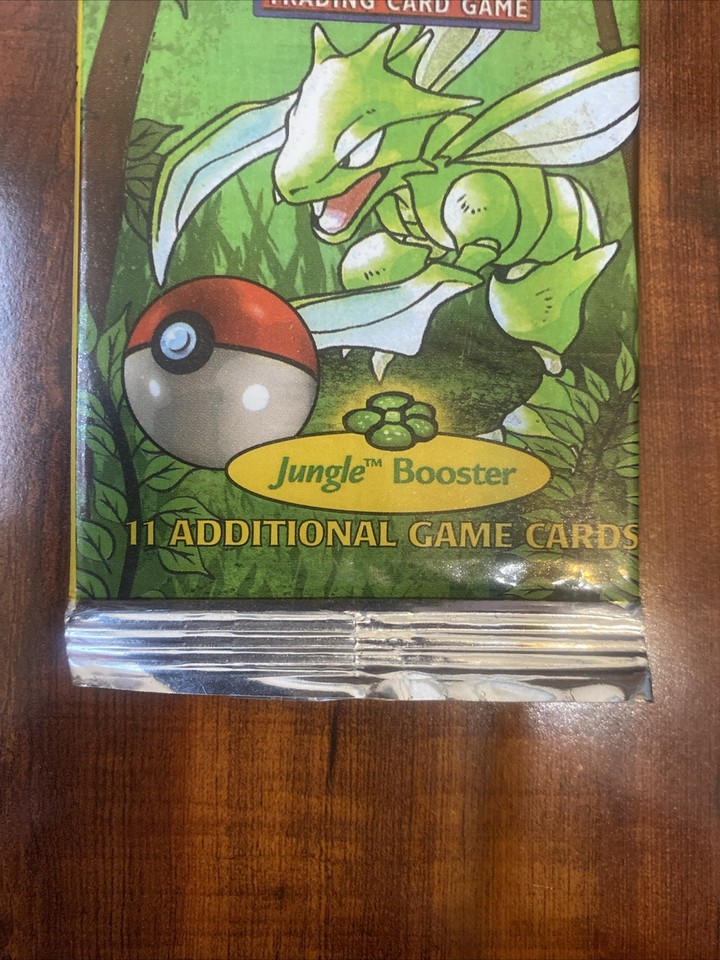 Pokemon 1999 Vintage Jungle LONG CRIMP Booster Pack Unlimited Scyther ...