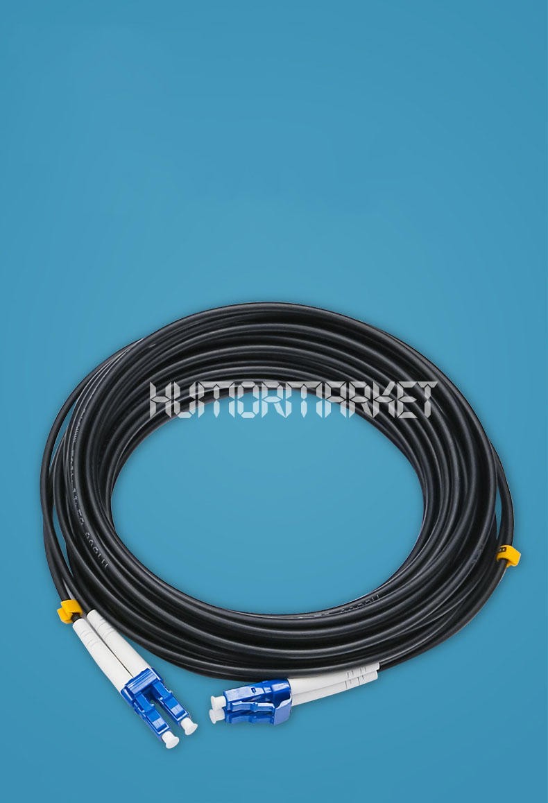 Black Armored Fiber Cable LC-LC UPC SM 9/125 Duplex Fiber Optic Patch ...