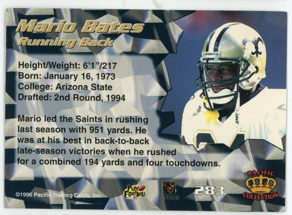 1996 Pacific Crown Collection Mario Bates #283 | eBay