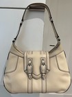 Cole Haan Ivory Trinity Leather Shoulder Bag Purse Silver Hardware ...