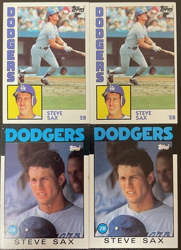 STEVE SAX TOPPS 1984/6 CARD # 610 & 175 LOT of (4) UNGRADED PACK FRESH ...