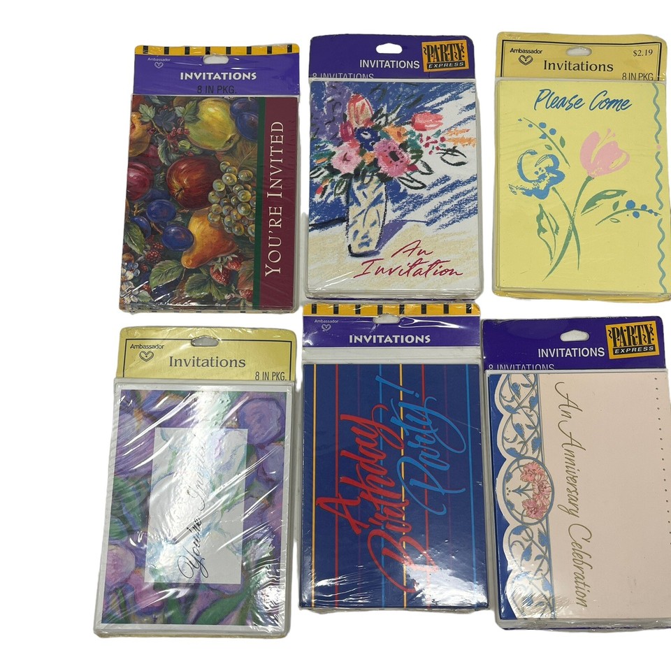 Vintage Hallmark Invitations Lot Of 8 NOS 8ct Card Invites Watermelon ...