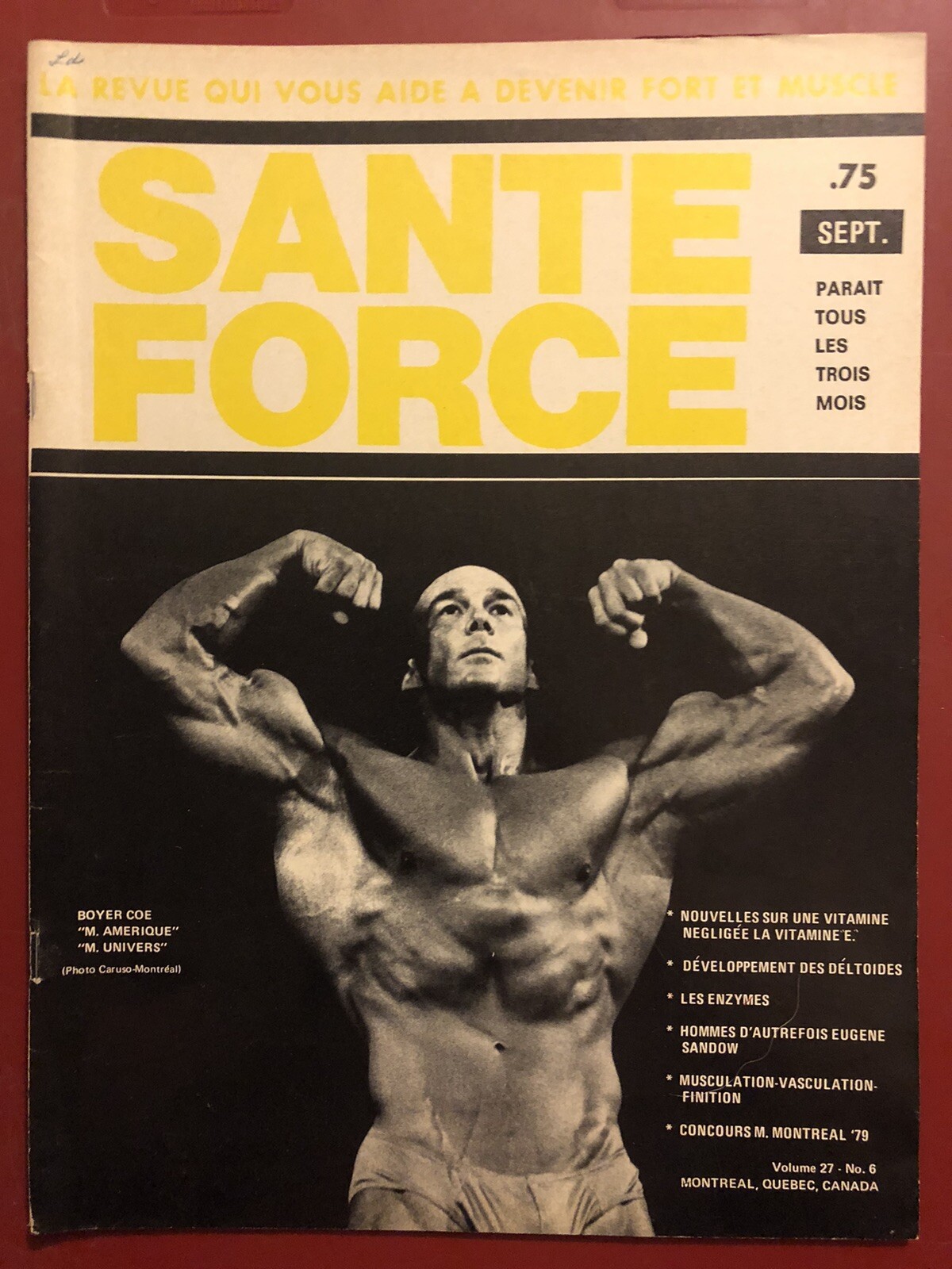 SANTE FORCE 1979 Sept Vol.27 #6 Boyer Coe Old Days Cover! Ben Weider ...