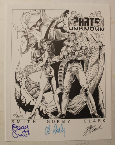 PARTS UNKNOWN Print signed by Artists BEAU SMITH, BRAD GORBY and RANDY ...