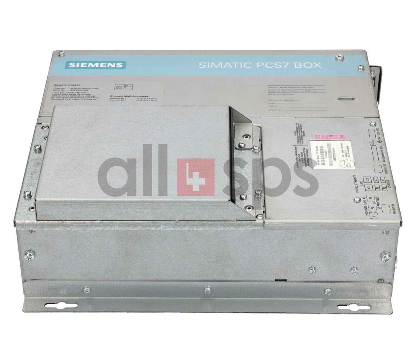 SIMATIC PCS 7 BOX SYSTEME IPC627C, CORE I7-610E, 6ES7650-4AA00-0DA0 (US ...