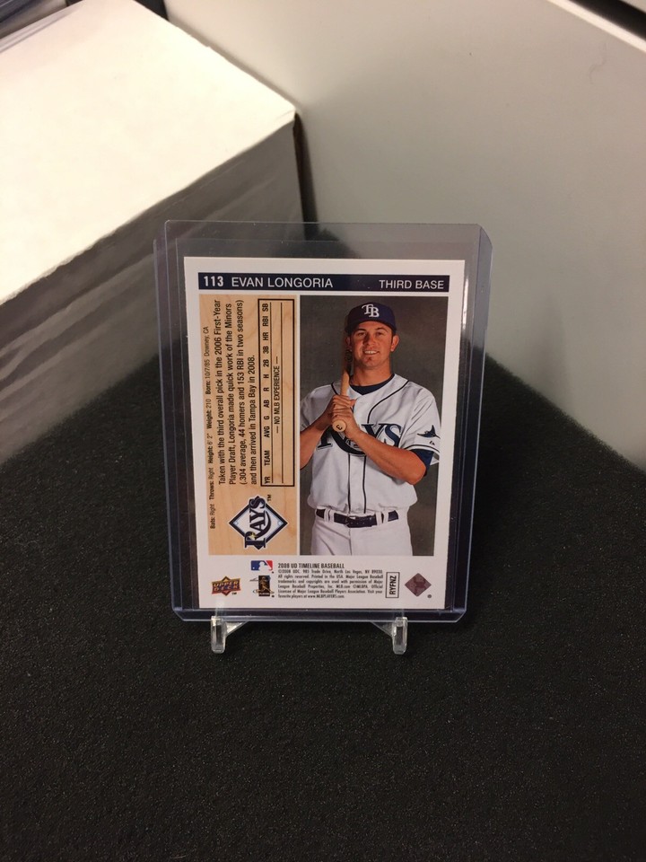 Evan Longoria Rookie 2008 Upper Deck Timeline card 113 Tampa Bay Rays ...