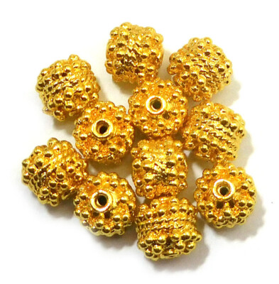 10 Pcs 8mm Bali Bead 18k Gold Plated Jewelry Making Bead me-154 | eBay