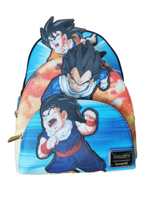 Loungefly Dragon Ball Z Triple Pocket Backpack Nue offiziell Schwarz ...