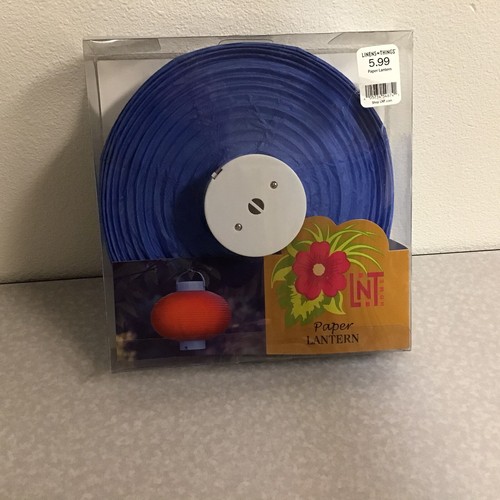 Linens & Things Vintage New 8” Blue Hanging Paper Lantern With Battery ...