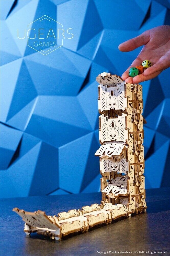 UGEARS - Modular Dice Tower - Mechanical wooden device for tabletop ...