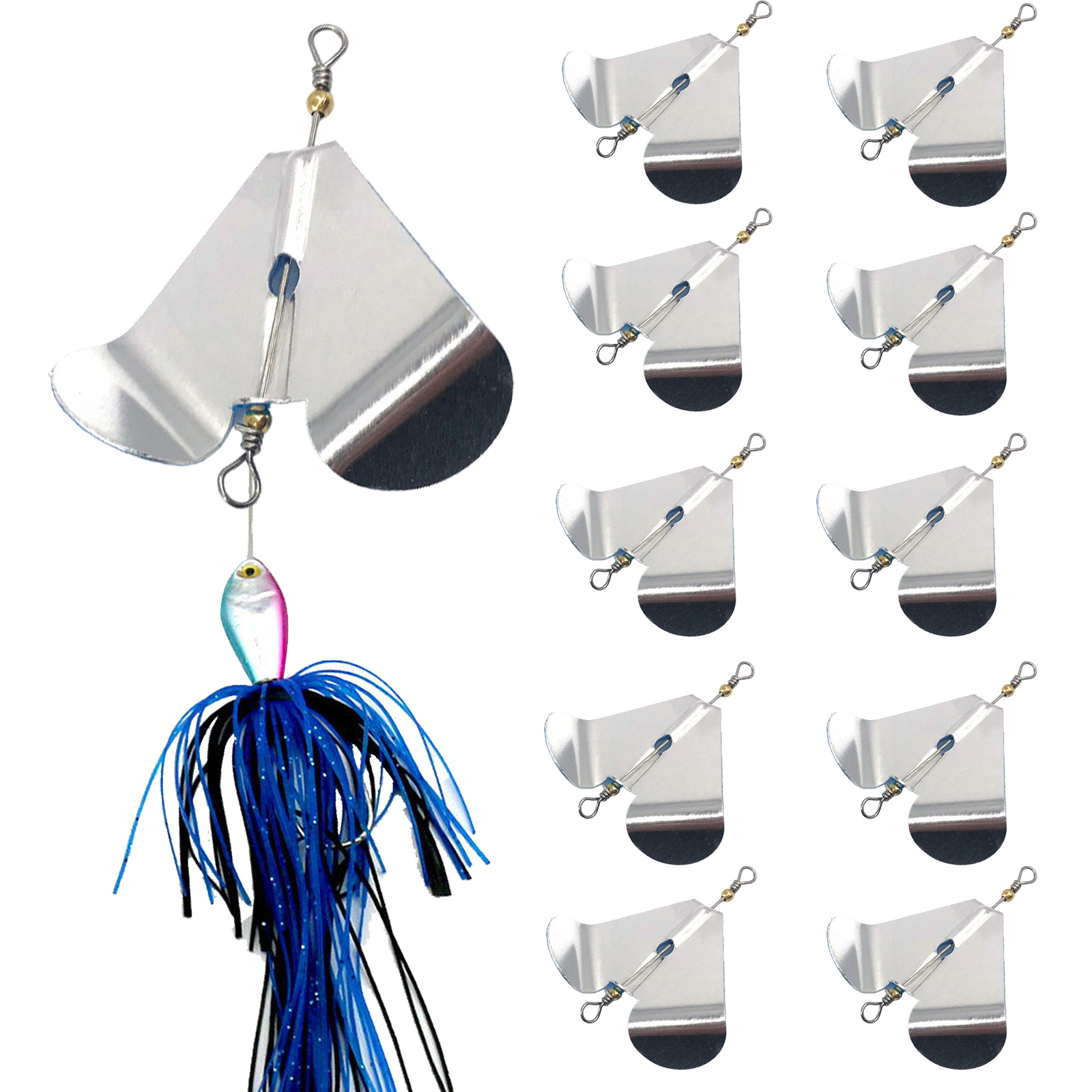 10Pcs Propeller Fishing Lures Freshwater Saltwater Fishing Spinner Bait ...