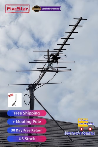 Long Range Yagi Outdoor HDTV Antenna 200 Mile Strong Signal Roof Attic ...