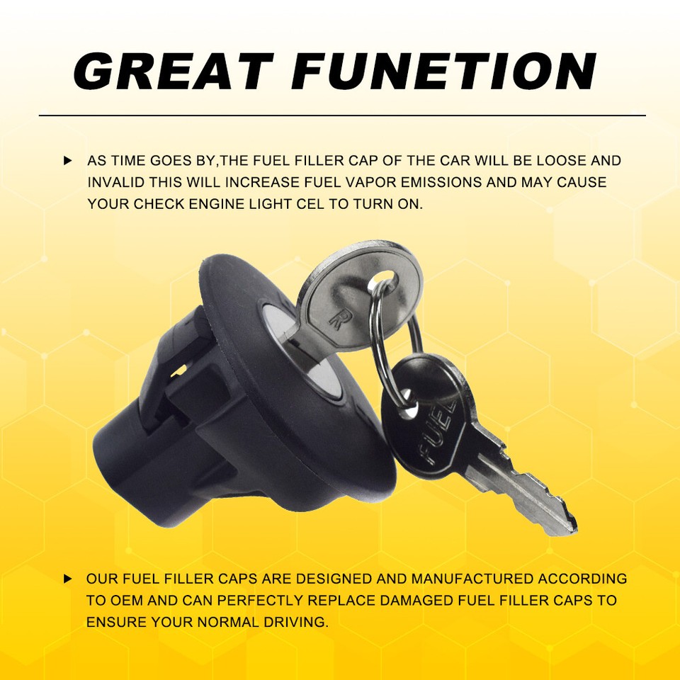 Locking Gas Cap Lock Fuel Cap w/Key 8U5Z-9C268-B Fits For Ford F-150 ...