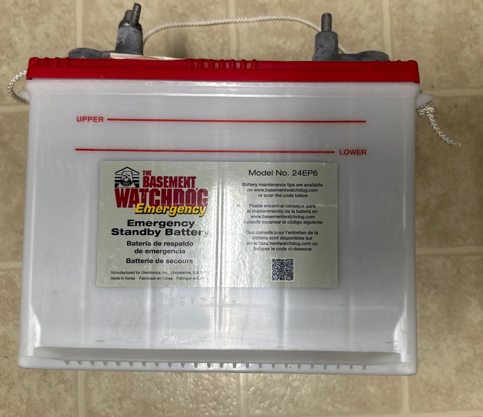 Basement Watchdog BATTERY STANDBY EMERGENCY BACK UP BATTERY 24EP6 new ...
