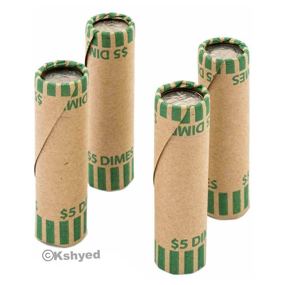 108 ROLLS PREFORMED Dime COIN WRAPPERS TUBES (3 Pack) Free Shipping | eBay