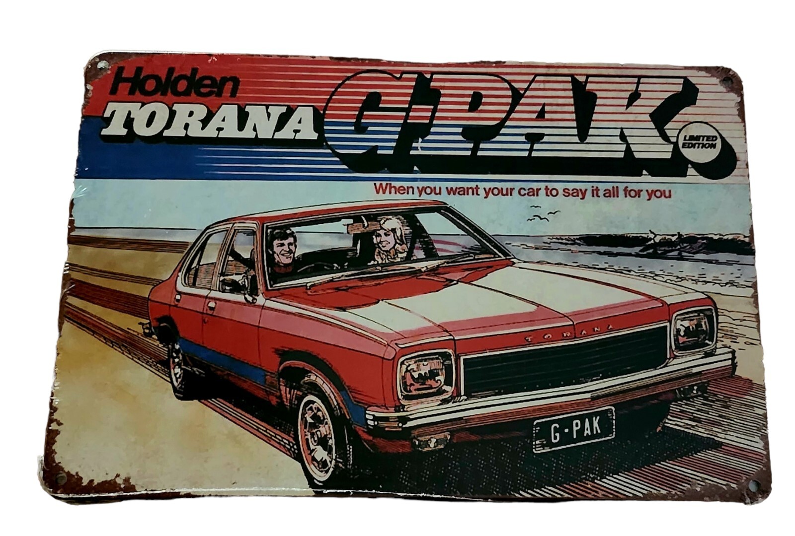 Torana G-Pak Tin Sign Bar Garage Man Cave Gift Shed approx 30cm x 20cm ...