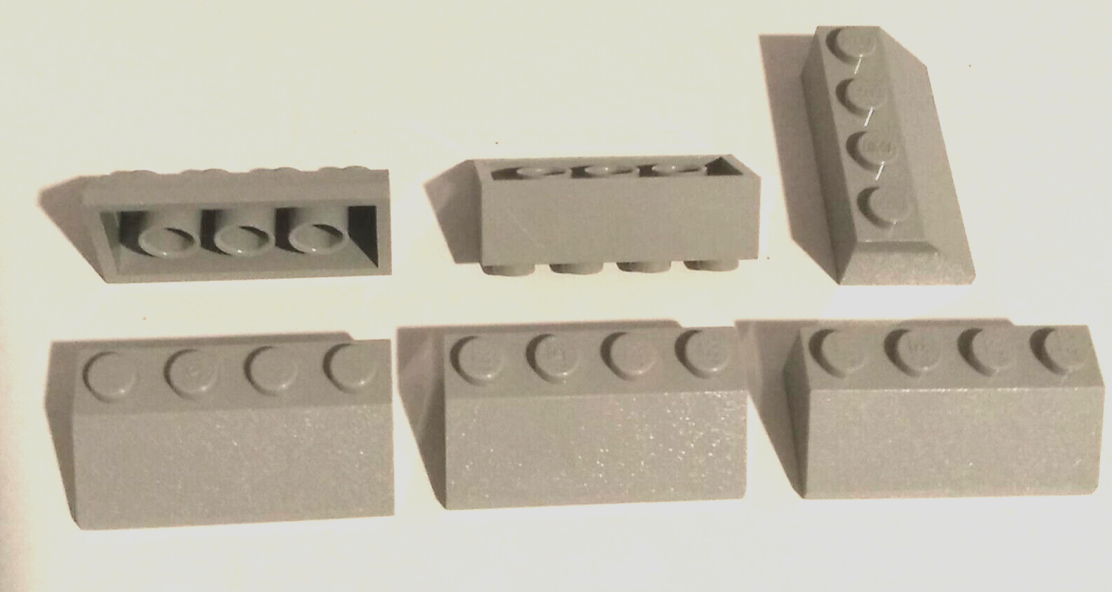 X6 LEGO Part 3037 OLD LIGHT GRAY 45 Degree SLOPE Brick 2 x 4 Roof ...