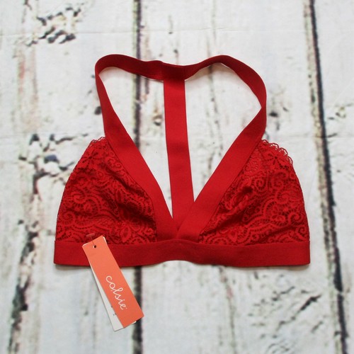 Colsie Racerback Stretch Triangle Bralette Size XS 34 A 34 B Ripe Red ...