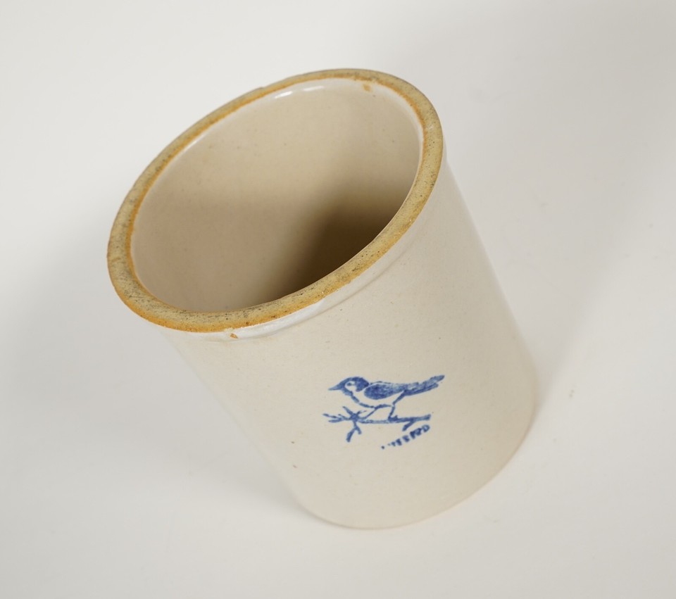 BURLEY POTTERY Clay Bird Bluebird Crock USA | eBay