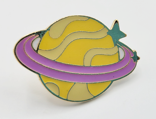 Gold Tone Saturn Enamel Cosmic Planet Space Cartoon Brooch Pin Costume ...