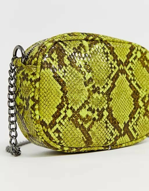 ASOS New Look Neon Green Snake Print Crossbody Bag Gu… - Gem