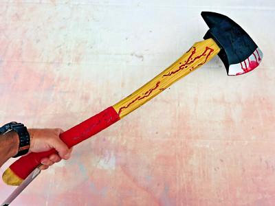 Bloody Fire Axe Foam Movie Prop Long Hatchet Firemans Axe PU Halloween ...