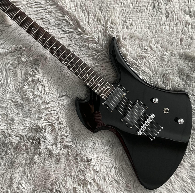 Custom BC Mockingbird Electric Guitar Black String Thru Body Chrome ...