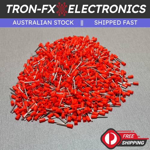 1000Pcs E0308 24AWG 0.34mm² RED Insulated Ferrule Bootlace Terminal ...
