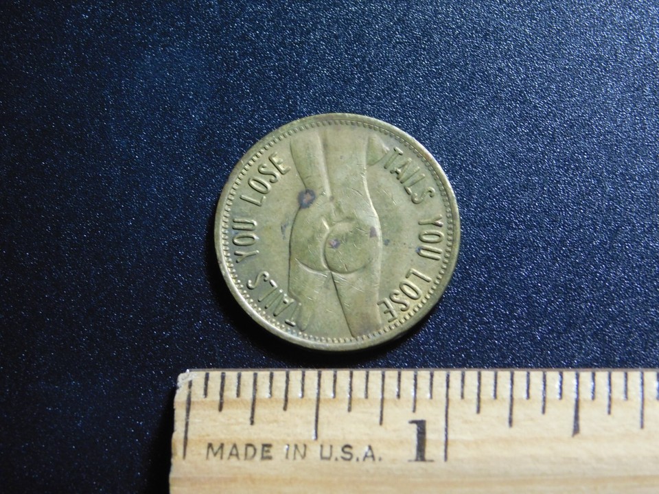 11x3925/9 VINTAGE FUNNY MEDAL TOKEN COIN HEADS I WIN TAILS YOU LOSE | eBay