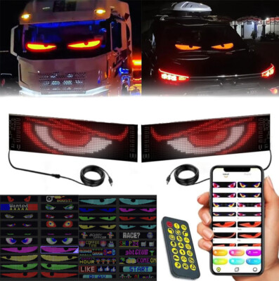 2PCS Devil Eyes Light for Cars Car Window Flexible LED Display Screen ...