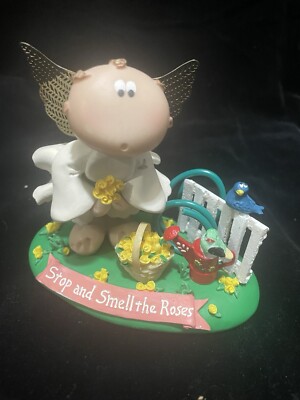 Russ Stop And Smell The Roses Angel Cheeks Figurine On Base #23725 | eBay