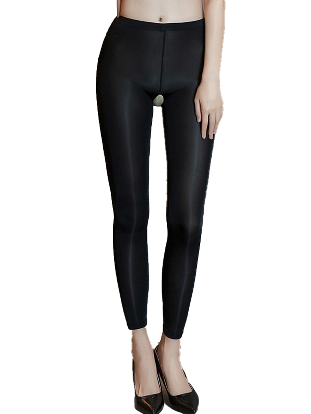 Sexy Women See Through Trousers Pants Elastic Sheer Ice Silk Leggings ...