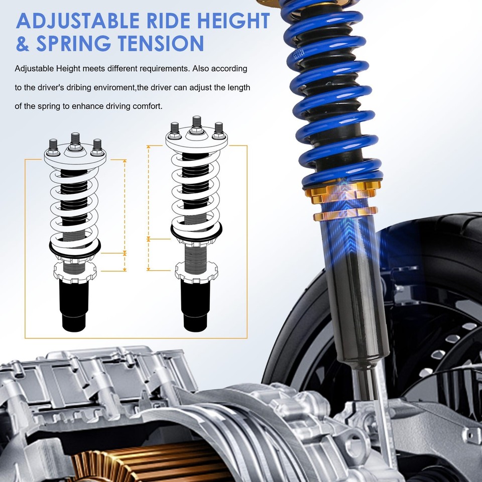 4PCS Coilover Suspension Spring Struts For 1992-2001 Honda Prelude Adj ...