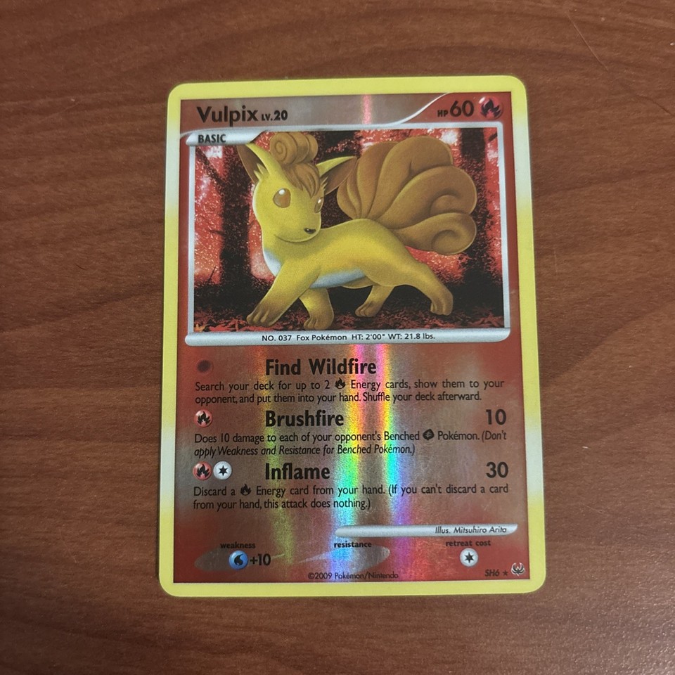 Shiny Vulpix Reverse Holo Secret Rare SH6 Pokémon Platinum Shiny | eBay