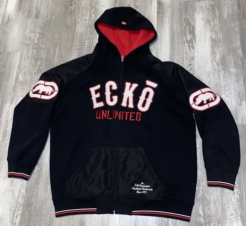 Men's Vintage Y2K Ecko Unltd. Embroidered Zip Hoodie Hip-Hop Rap Style ...
