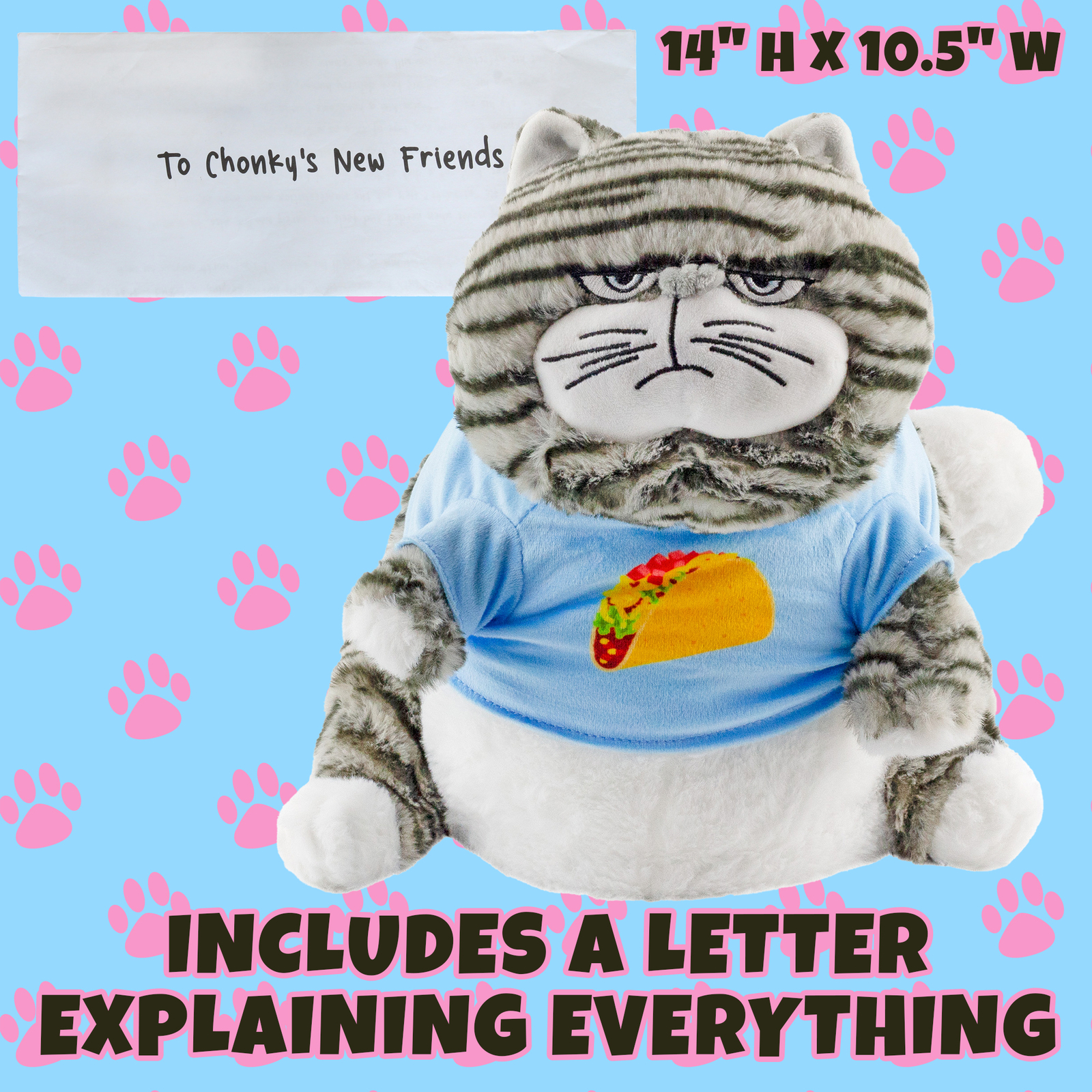 Chonky Cat Weighted Plush, Stuffed Fat Cat Plush Animal Toy, Autism ...