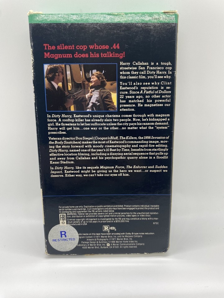 Dirty Harry (VHS 1986) | eBay