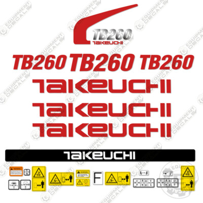 Fits Takeuchi TB 260 Decal Kit Mini Excavator Decals Equipment Decals ...
